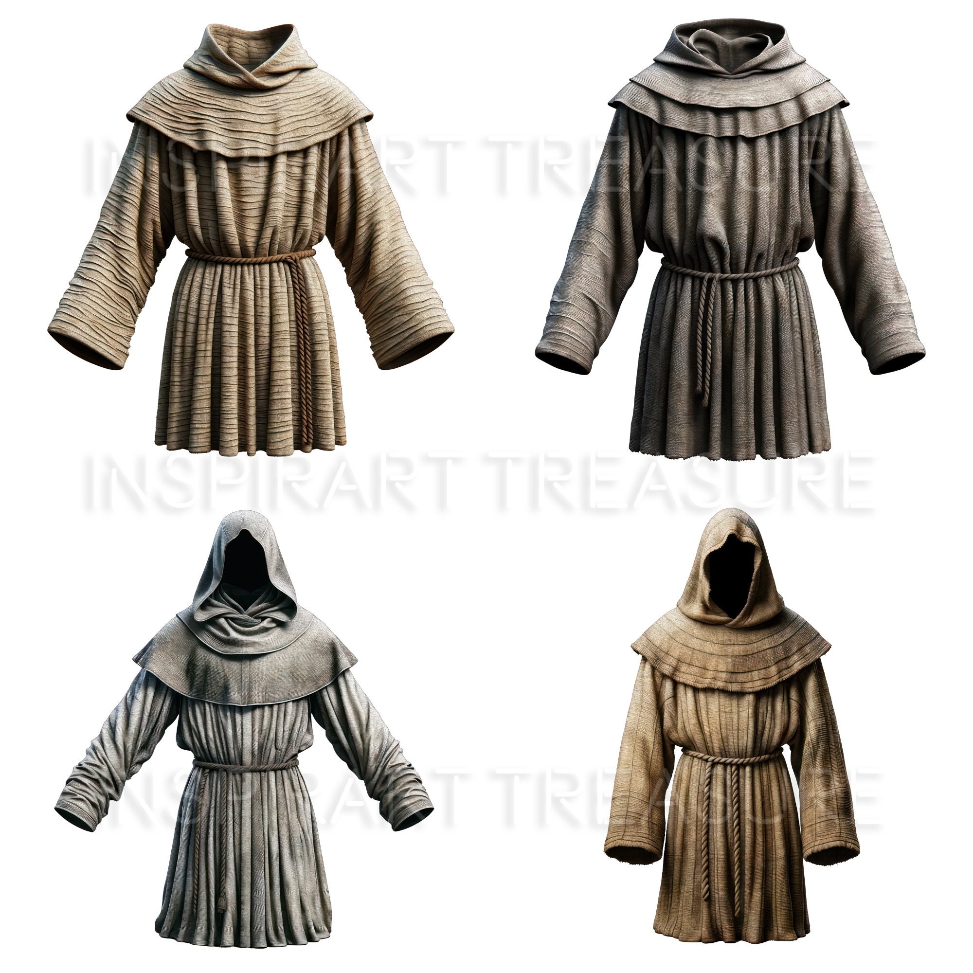 Mystical Monk Robe Clipart Medieval Priest Habit Poor Monk Cloth for ...