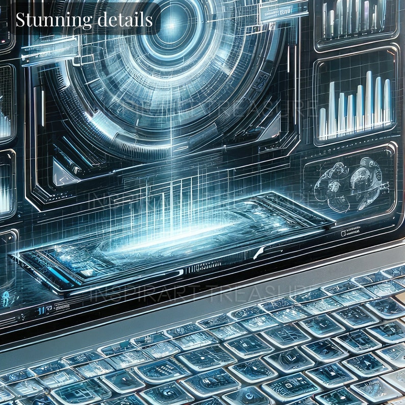 Holographic Computer Clipart Futuristic Gadgets Spaceship Junk Journal ...