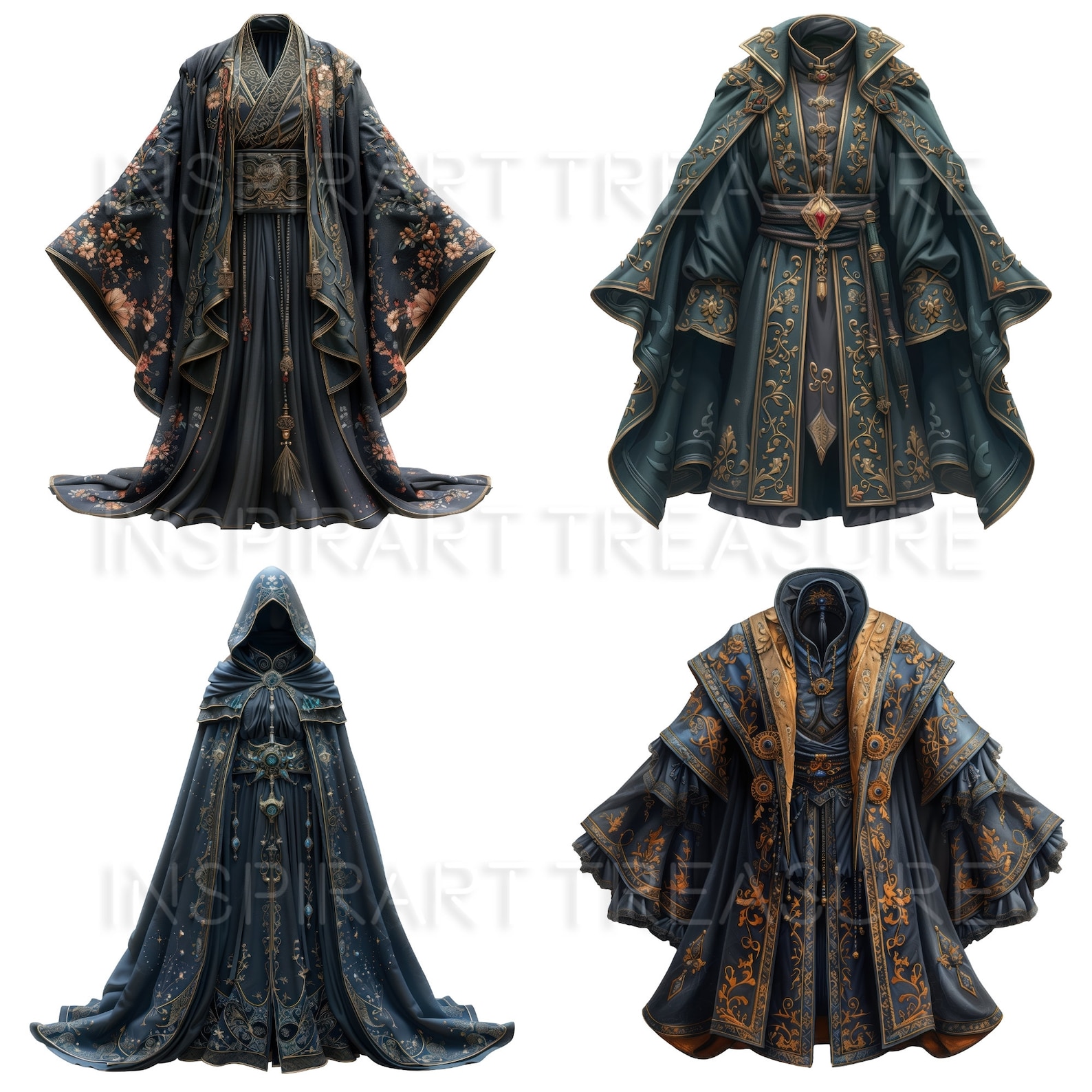 Cloak Medieval Wizard Robe Clipart, Priest Habit Magic Ceremonial Robe ...
