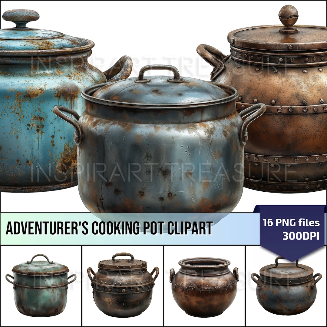 Vintage Cooking Pot Clipart, Dnd Accessories Adventurer Kit, Perfect ...