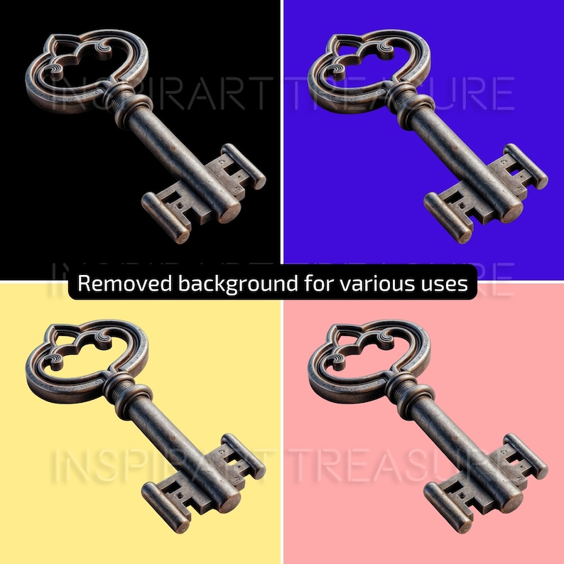 Mystical Key Clipart Antique Key Printable Art Rustic Gate Key Clipart ...