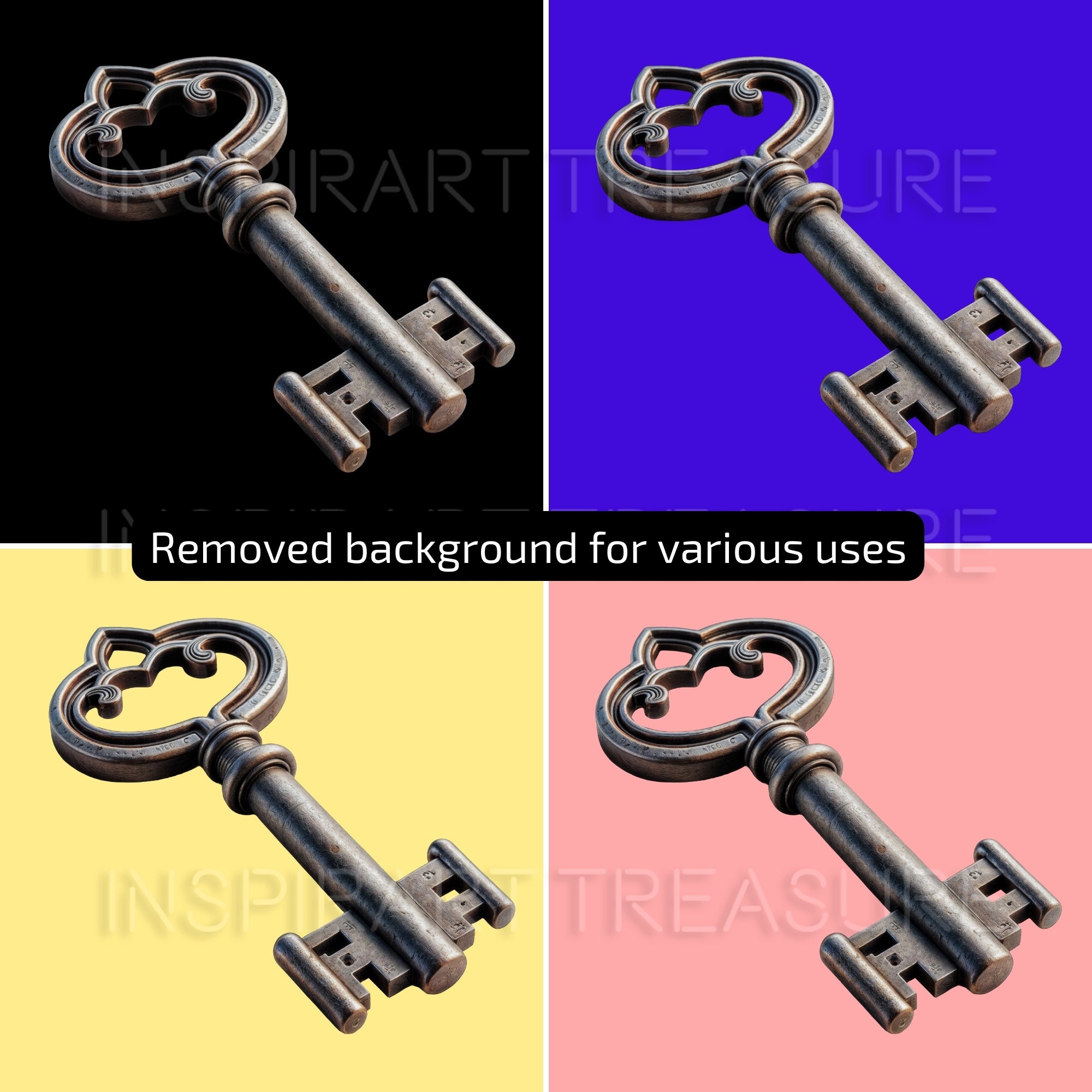 Mystical Key Clipart Antique Key Printable Art Rustic Gate Key Clipart ...