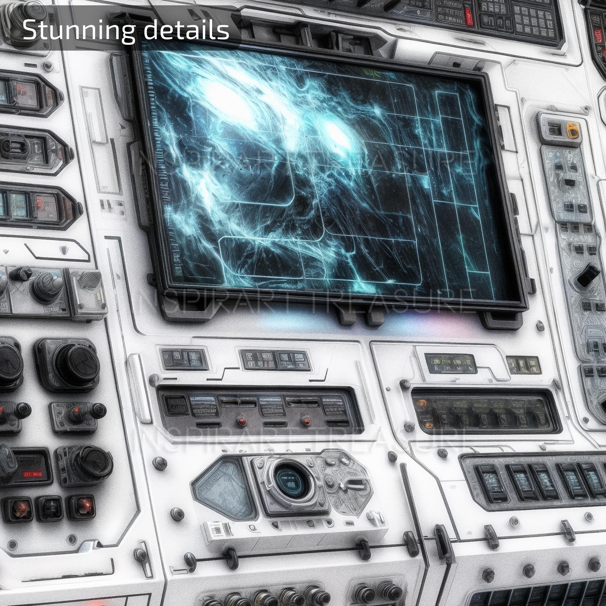 PNG Spaceship Control Panel Clipart Watercolor, Sci-fi Digital ...