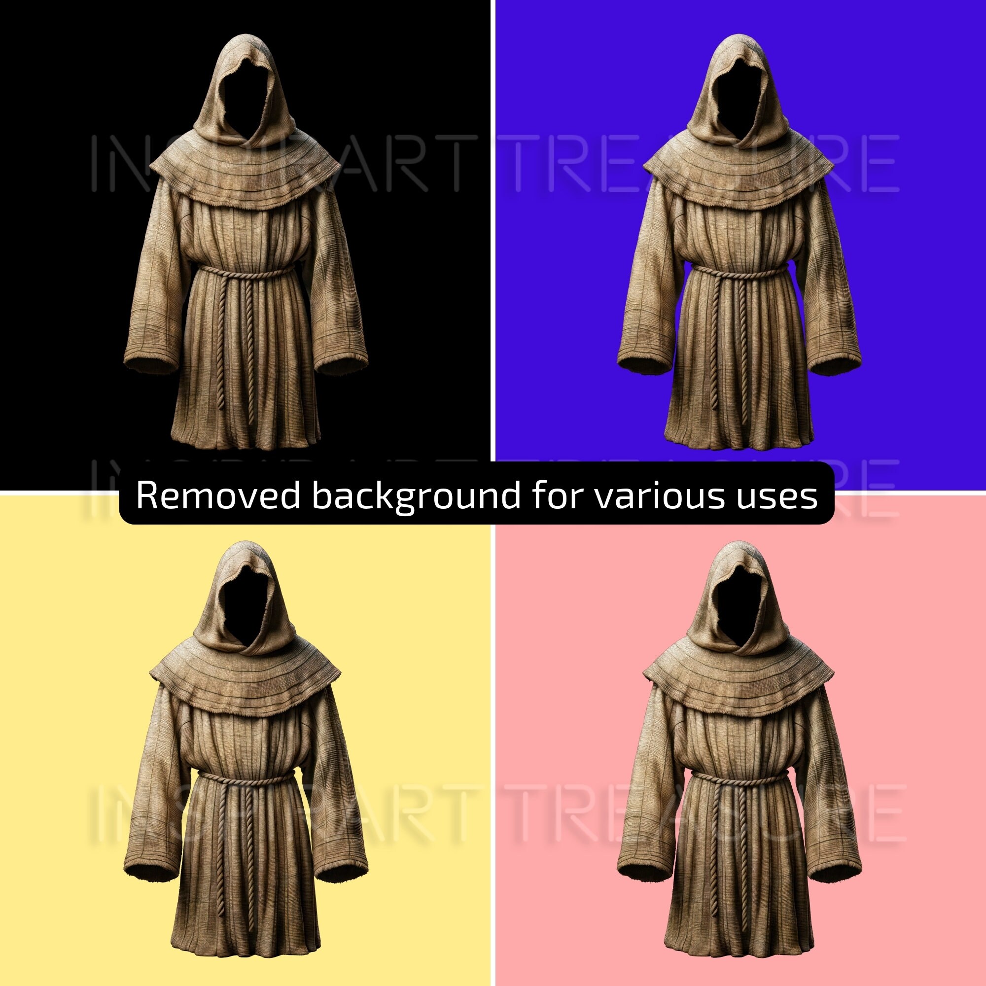 Mystical Monk Robe Clipart Medieval Priest Habit Poor Monk Cloth for ...