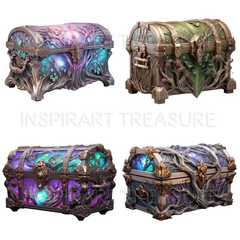 Mystical Printable, Enchanted Faeries Chest Clipart, Magic Crafting Kit ...