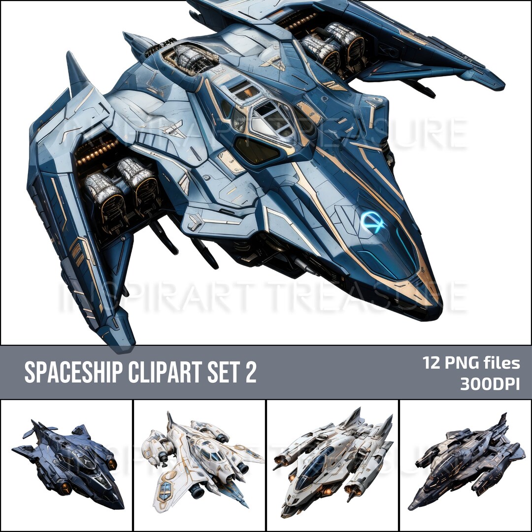 Watercolor Spaceship Clipart Spaceship Junk Journal Page, Digital ...