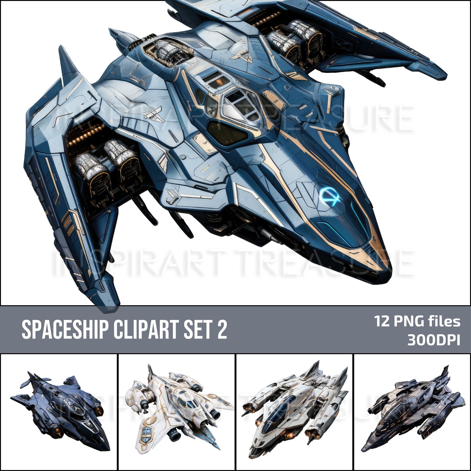 Watercolor Spaceship Clipart Spaceship Junk Journal Page, Digital ...