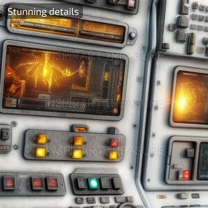 PNG Spaceship Control Panel Clipart Watercolor, Sci-fi Digital ...