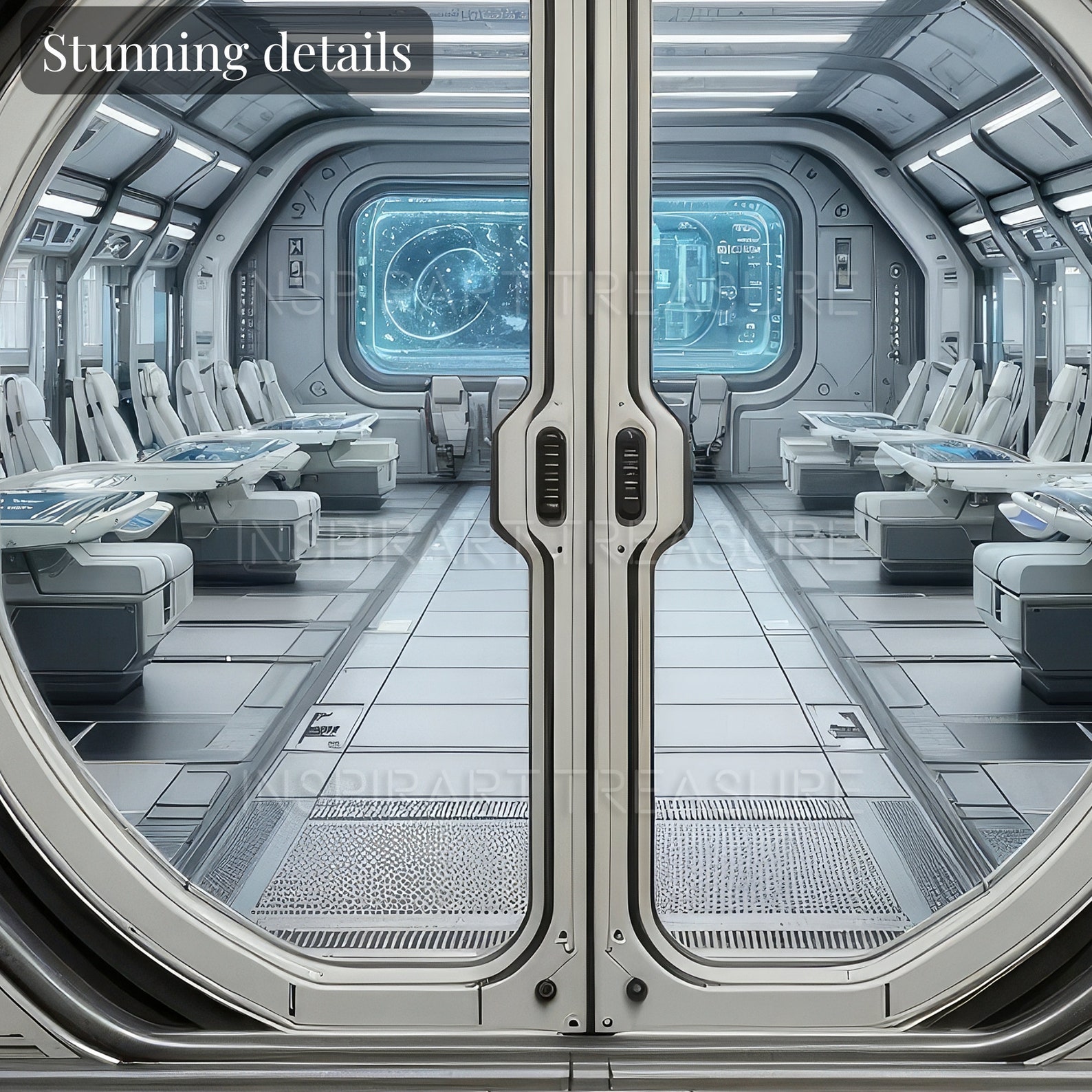 Watercolor Spaceship Command Room Clipart Spaceship Junk Journal Page ...