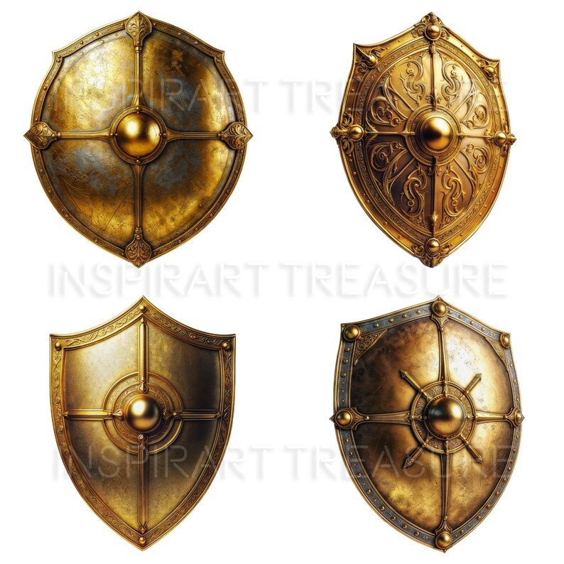 Gold Shield Clipart, Golden Knight Shield PNG for DIY Projects ...