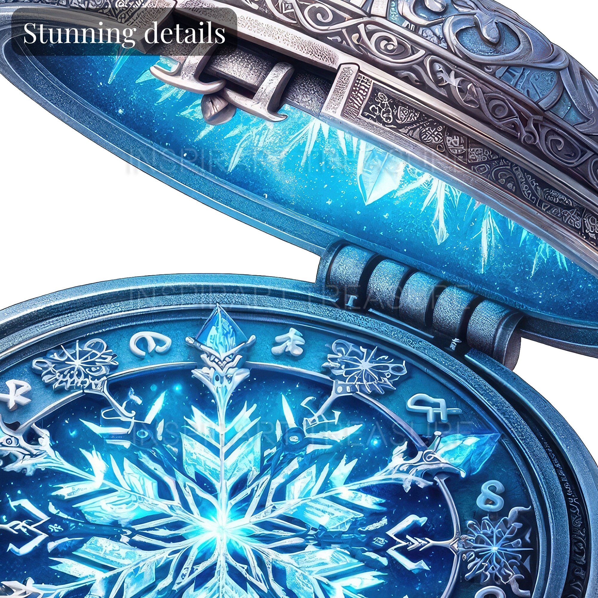 Enchanted Frost Locket Clipart, Enchanted Snowflake Digital Art ...