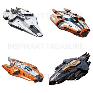 Watercolor Spaceship Clipart Spaceship Junk Journal Page, Digital ...