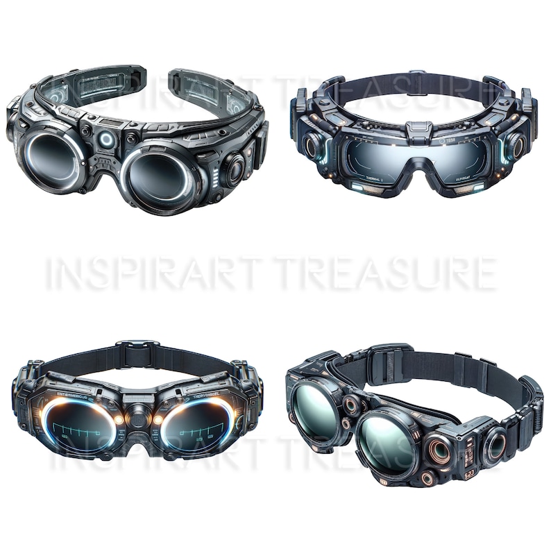 Sci-fi Eyewear Clipart Futuristic Goggle Pngs Gadgets Junk Journal Page ...