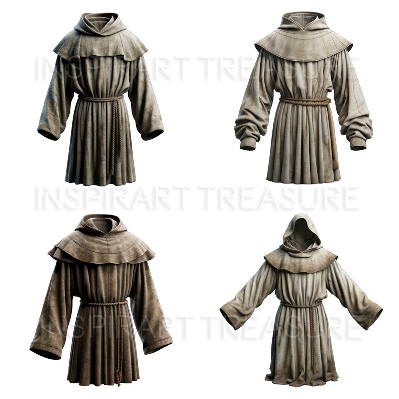 Mystical Monk Robe Clipart Medieval Priest Habit Poor Monk Cloth for ...