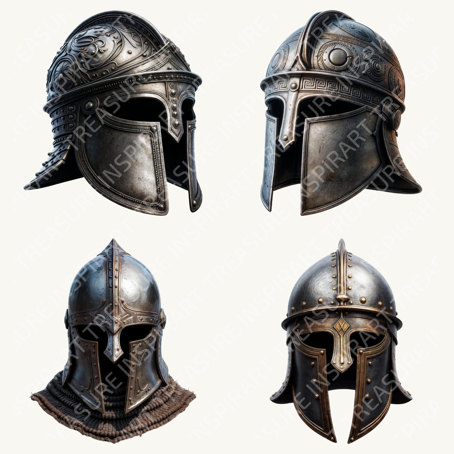 Fantasy Medieval Helmet Clipart Iron Warrior Helmet PNG Printable ...