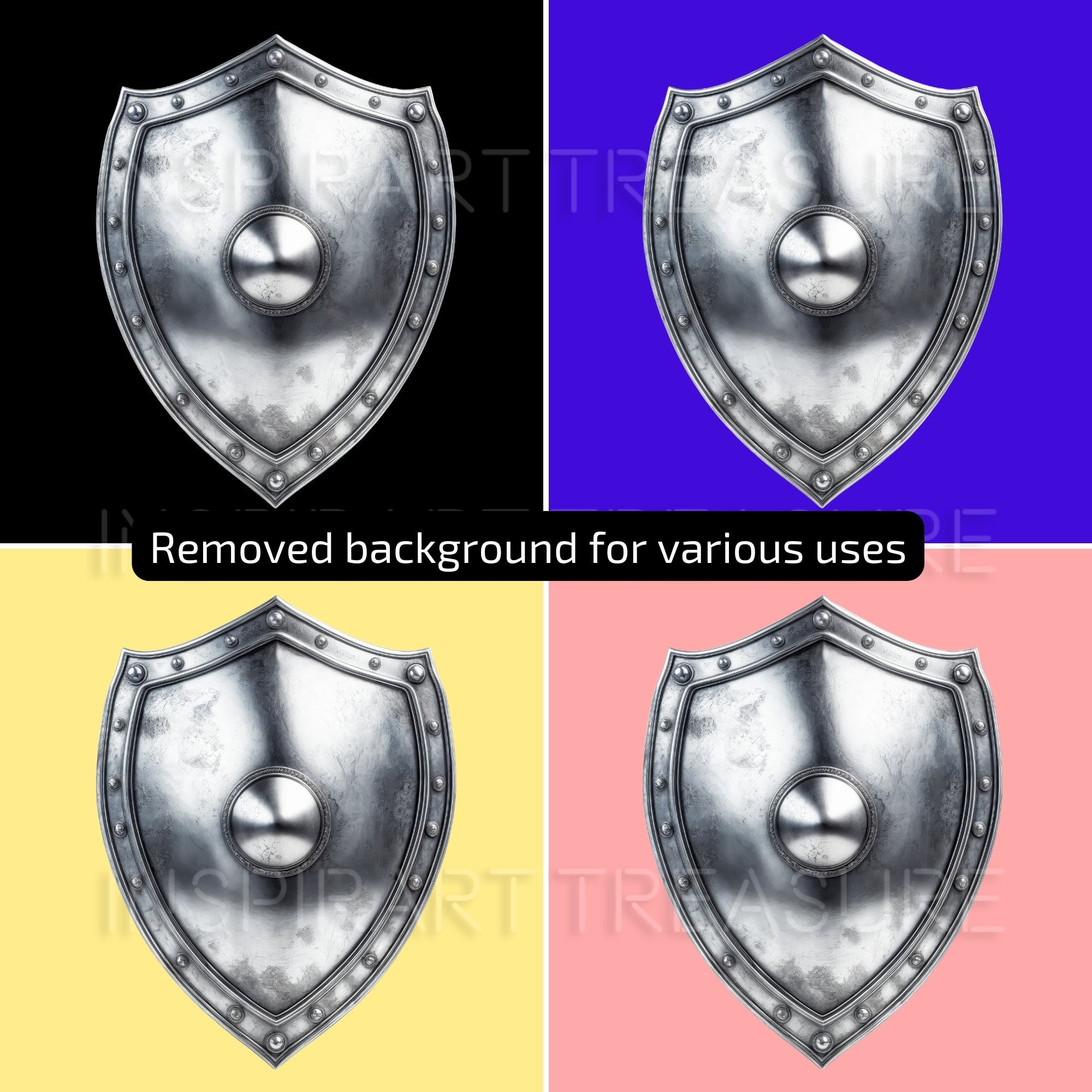 Silver Shield Clipart, Medieval Silver Knight Shield PNG for DIY ...