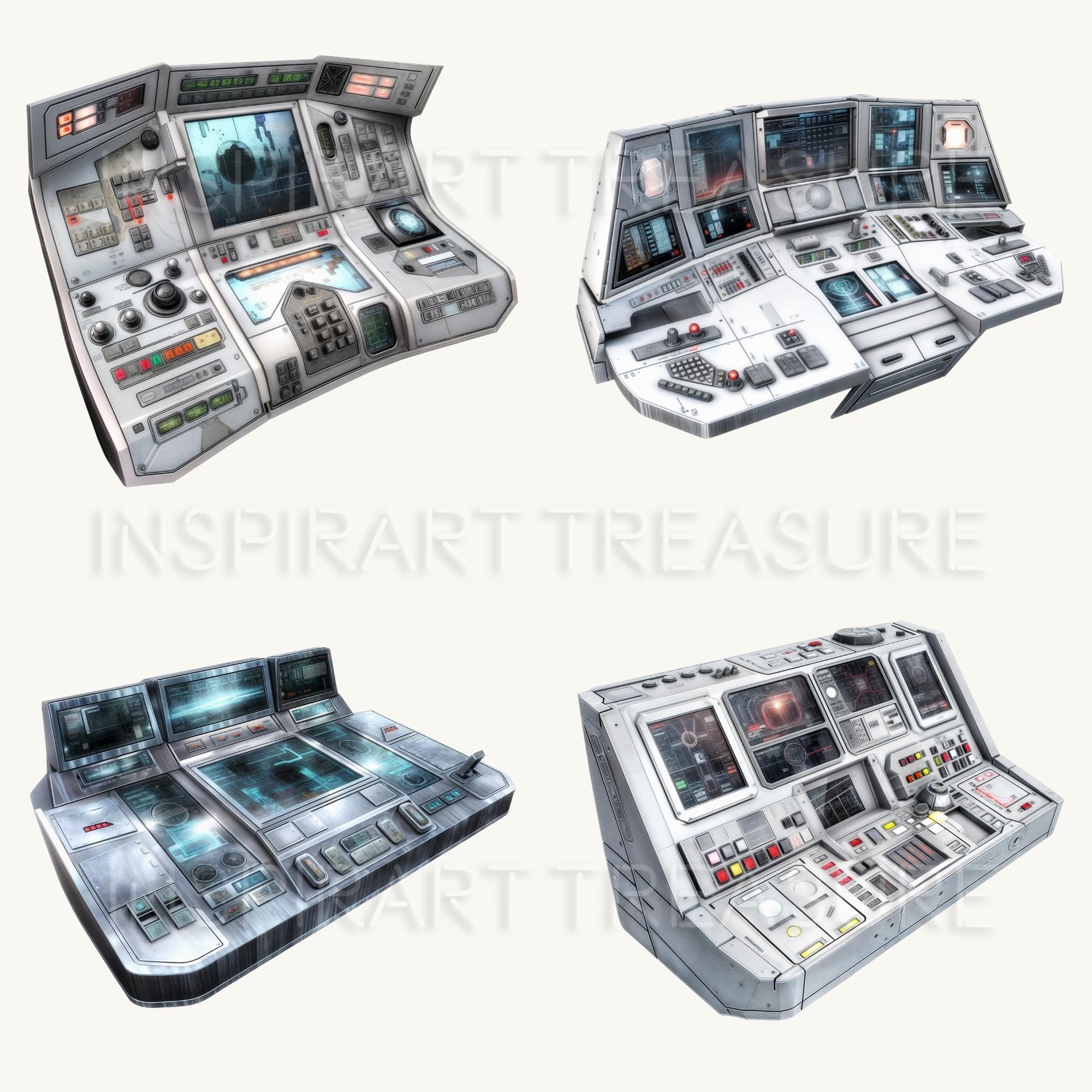 PNG Spaceship Control Panel Clipart Watercolor, Sci-fi Digital ...