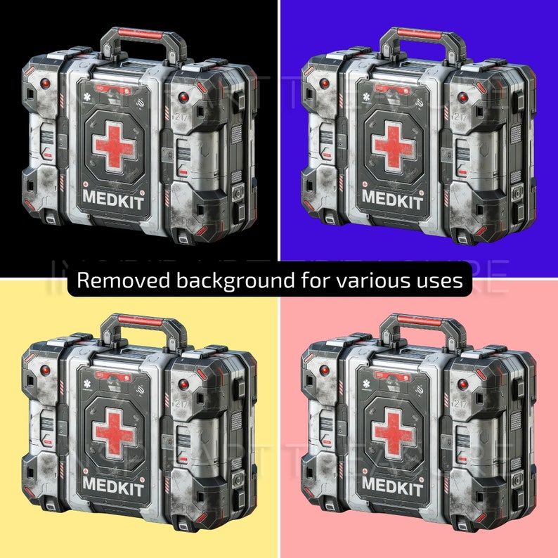 Sci-fi Medical Supply Bag Clipart, Watercolor Junk Journal Page ...