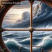 Nautical Watercolor Ship Window Clipart, Stormy Sea View Art, Round ...