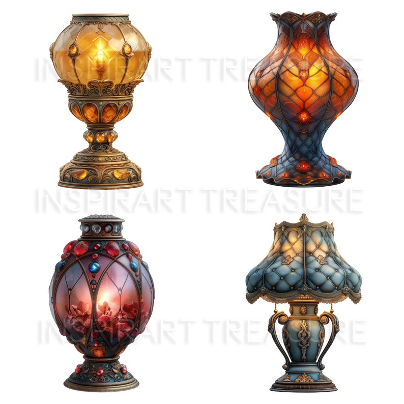 Fairy Lamp Clipart, Fantasy Desk Lamp Lantern PNG for DIY Projects Nad ...