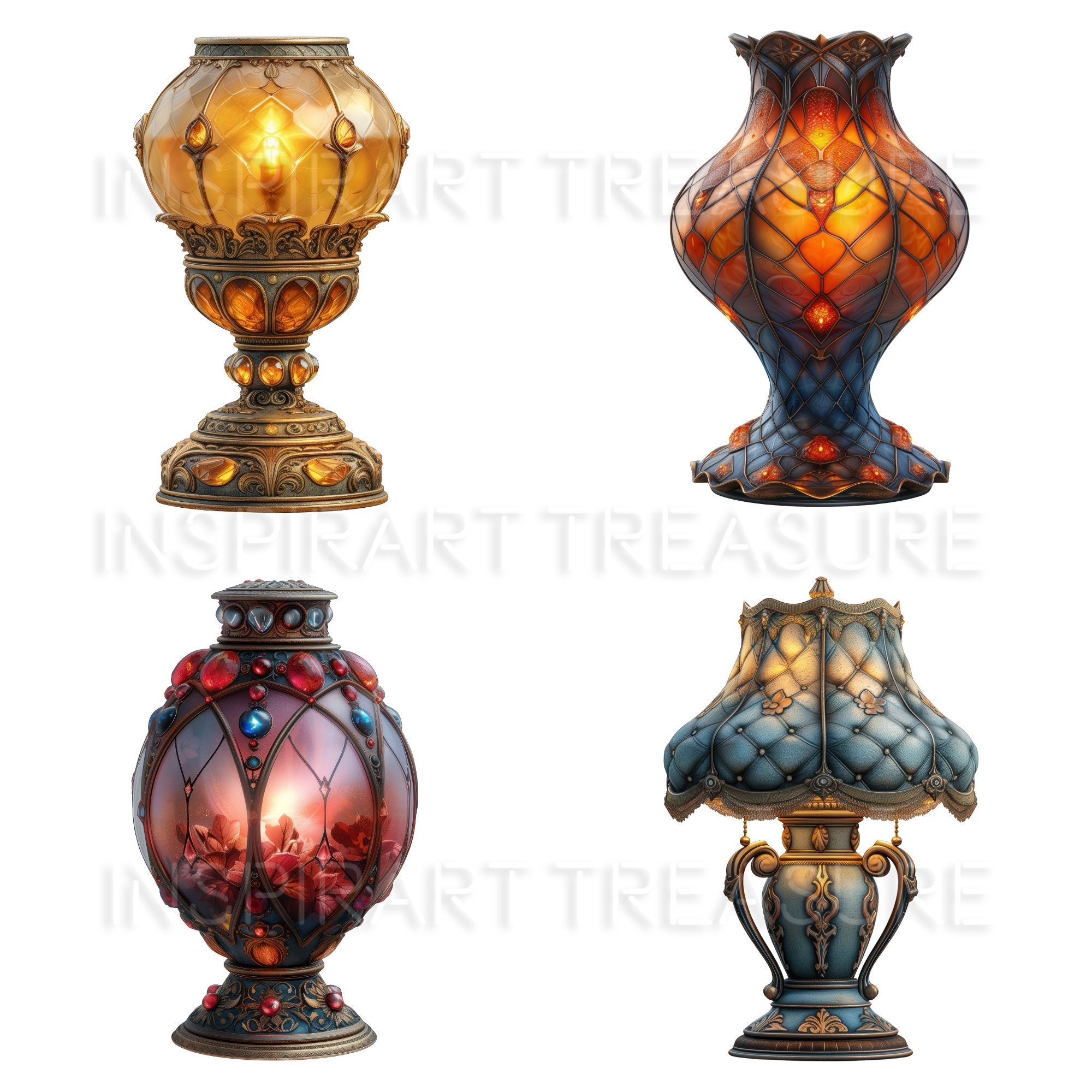 Fairy Lamp Clipart, Fantasy Desk Lamp Lantern PNG for DIY Projects Nad ...