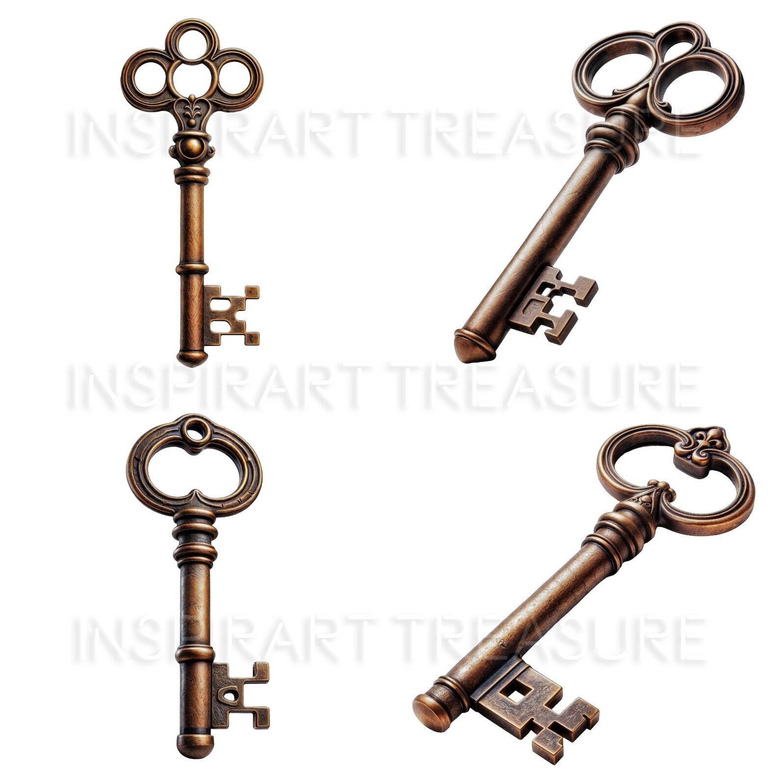 Mystical Key Clipart Antique Key Printable Art Rustic Gate Key Clipart ...