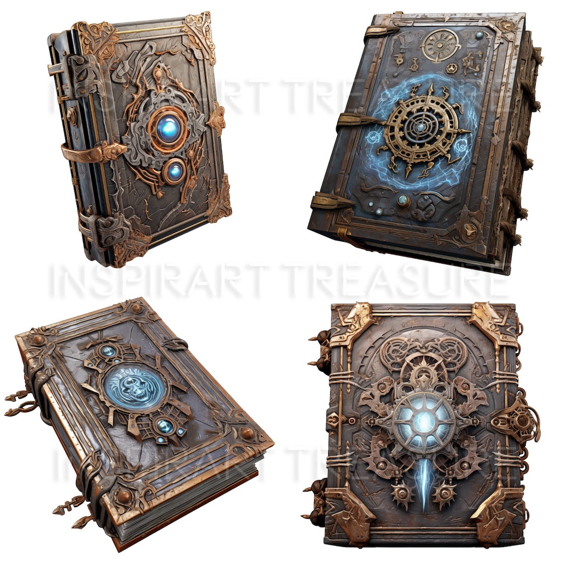 Printable Magic Spellbook 04, Fantasy Witchcraft Clipart, Digital ...