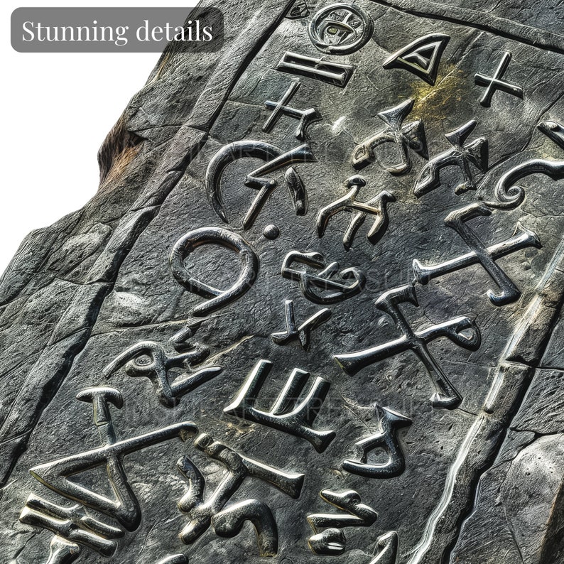Mystical Runestone Clipart, Ancient Magic Item Clipart Medieval Fantasy ...