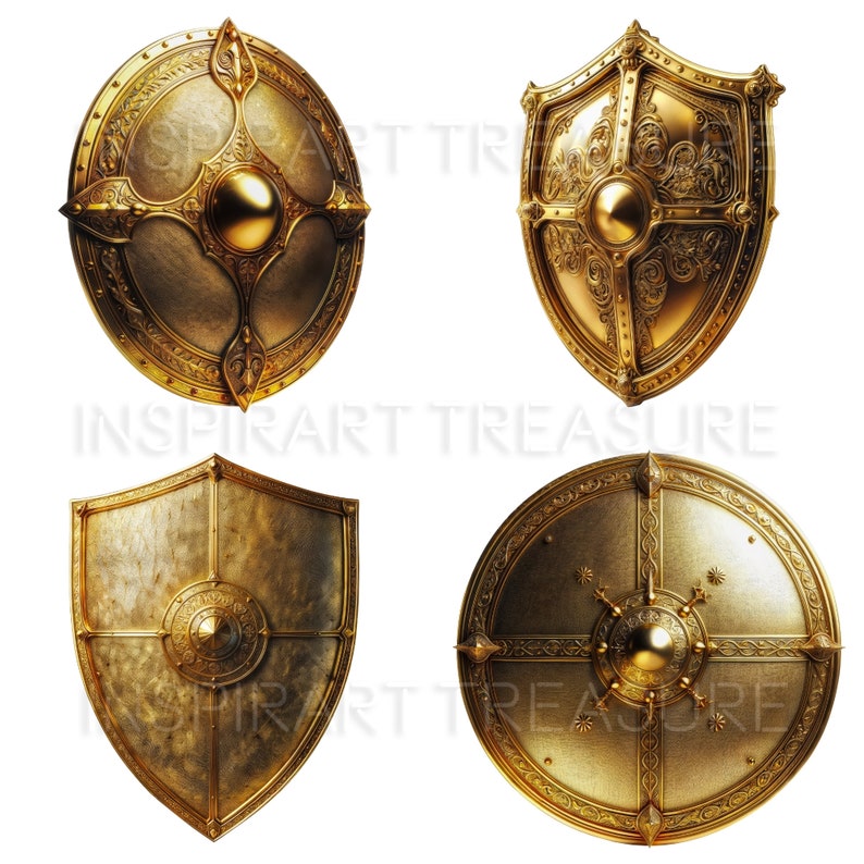 Gold Shield Clipart, Golden Knight Shield PNG for DIY Projects ...