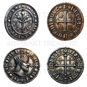 Fantasy Metal Coins Clipart, DND Metal Coin PNG Fantasy Currency Art ...