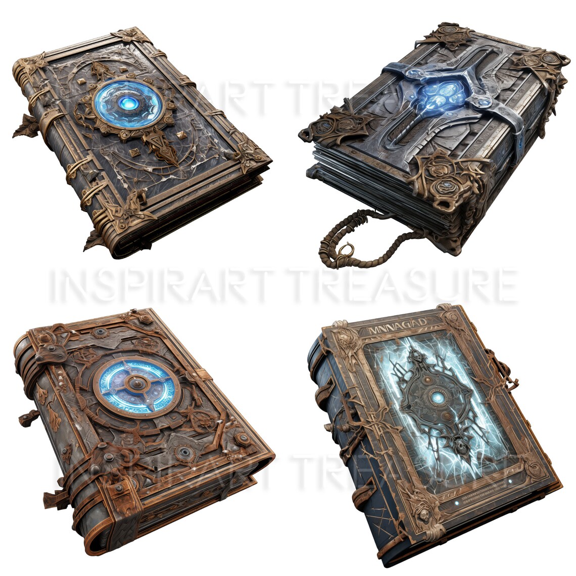 Printable Magic Spellbook 04, Fantasy Witchcraft Clipart, Digital ...