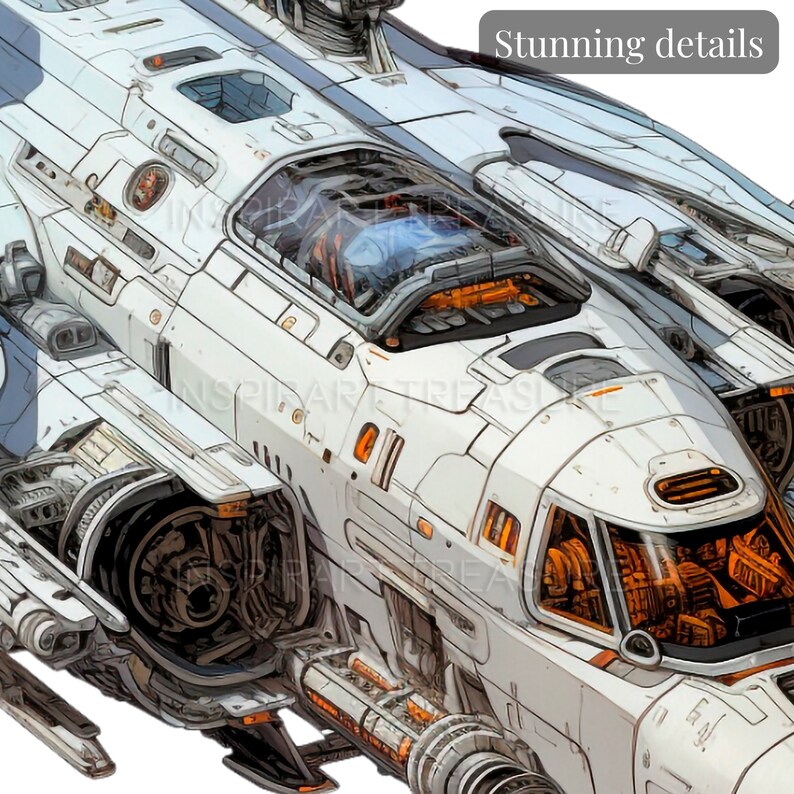 Watercolor Acrylpaint Spaceships , Spacecrafts, 14 High Quality Pngs ...