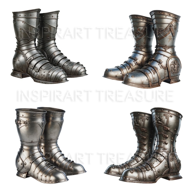 Plate Armor Boots Clipart Armored Boots Clipart Medieval Knight Armor Boots for DIY Projects ...
