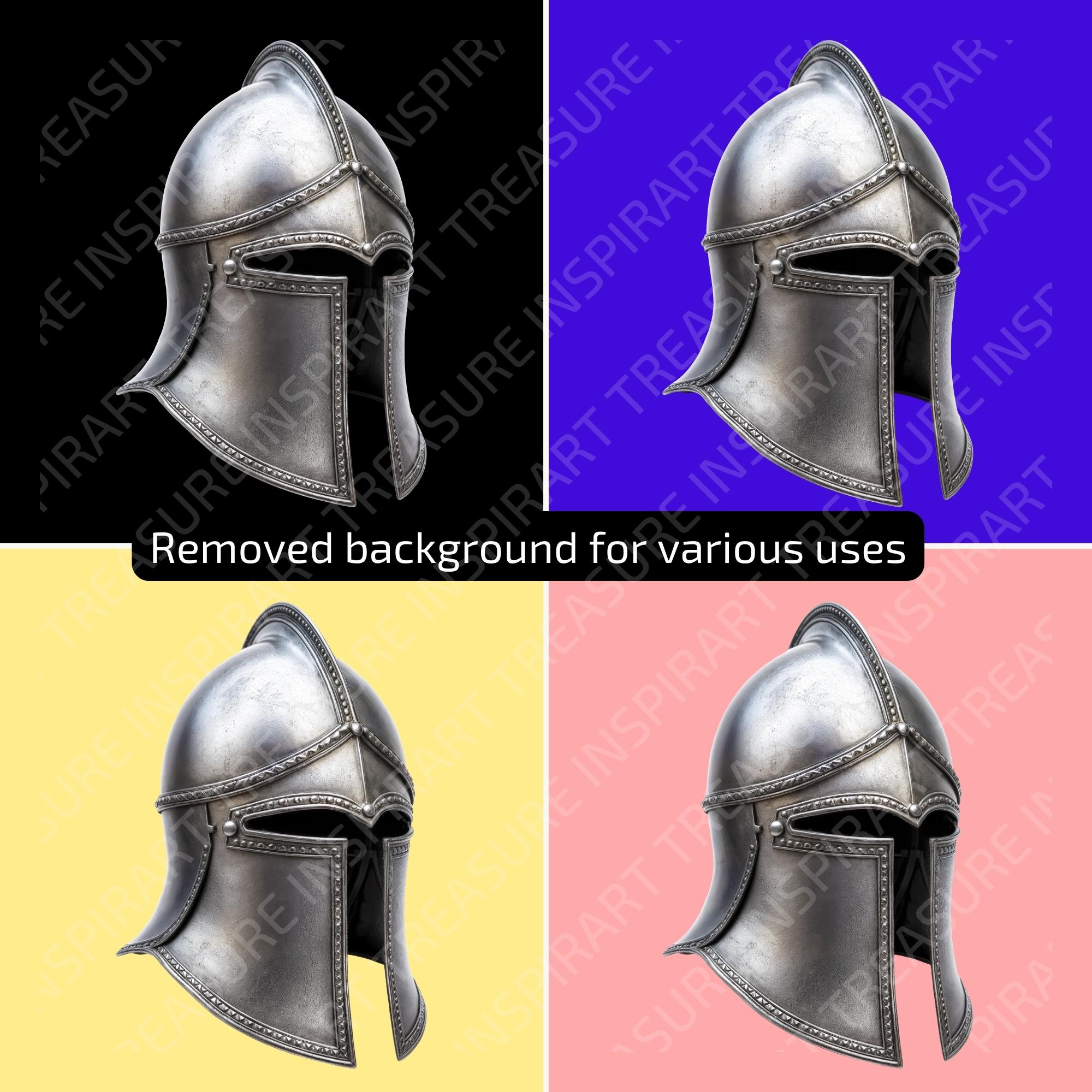 Fantasy Medieval Helmet Clipart Silver Warrior Helmet PNG Printable ...