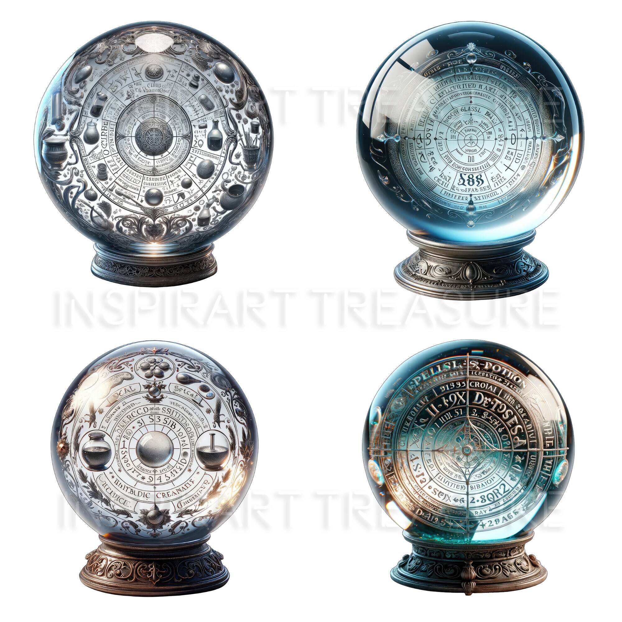Witchcraft Oracle Glass Ball Clipart PNG, Magic Mystic Digital ...