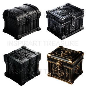 Dark Mystic Box Clipart, Fantasy Travel Box Mystical Gifts PNG Box DIY ...
