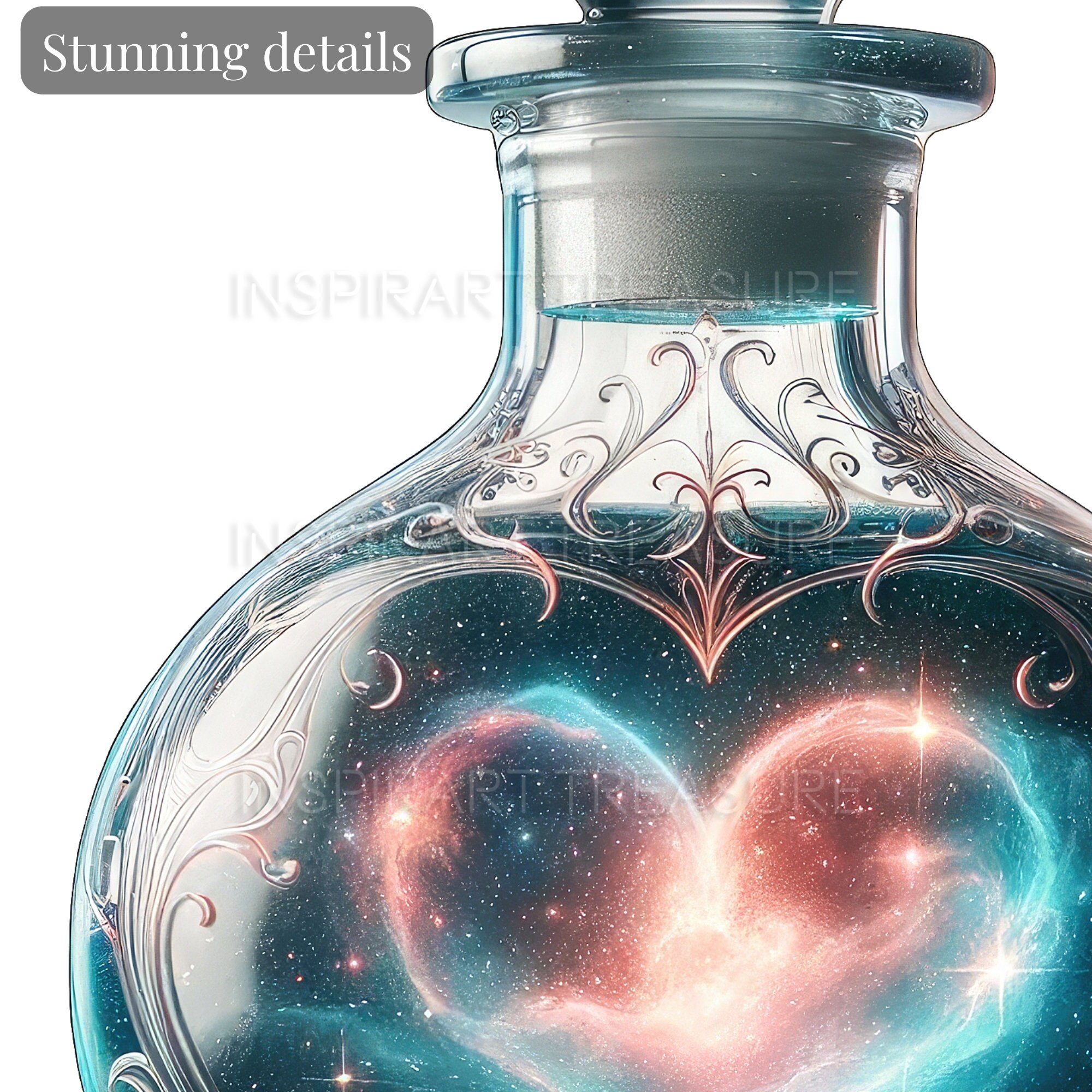 Watercolor Love Potion Bottle Clipart 2, Magical Potion Bottle, Digital ...