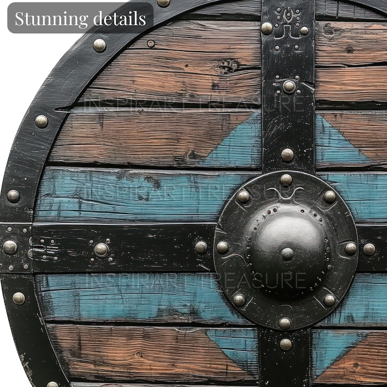 Viking Shields Clipart, Medieval Wooden Round Shield PNG for DIY ...