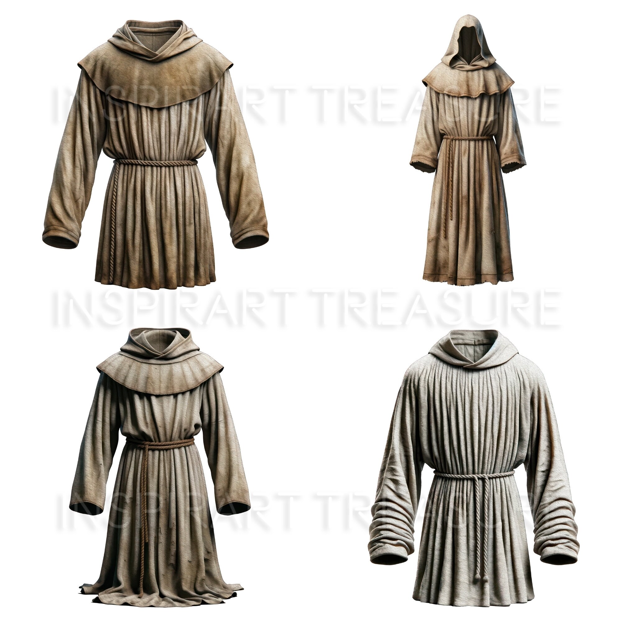 Mystical Monk Robe Clipart Medieval Priest Habit Poor Monk Cloth for ...