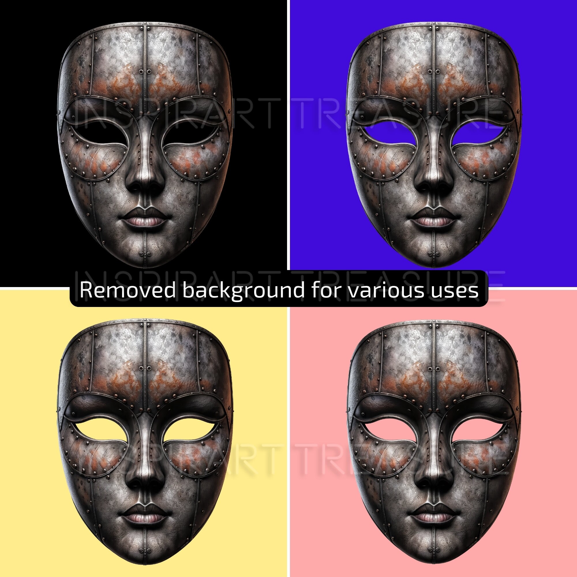 Iron Masquerade Mask Clipart PNG Carnival Masks for Woman, Ideal for ...