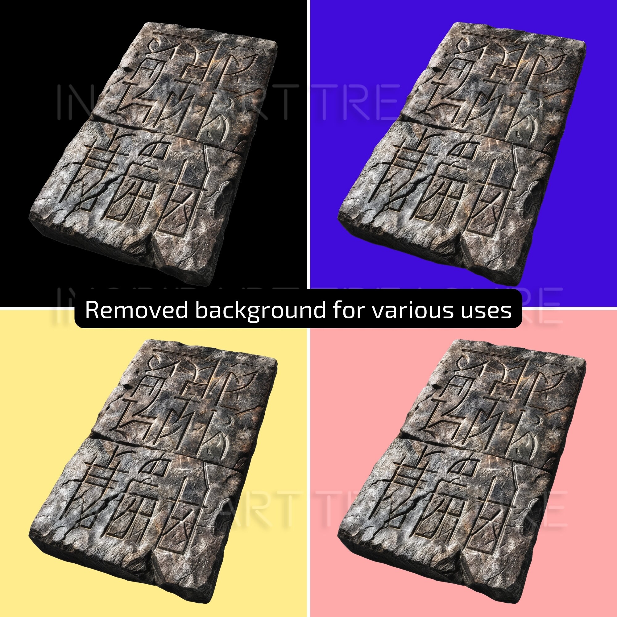 Mystical Runestone Clipart, Ancient Magic Item Clipart Medieval Fantasy ...