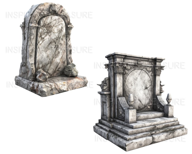 Vintage Headstone Clipart, Gothic Graveyard Imagery, Halloween Craft ...