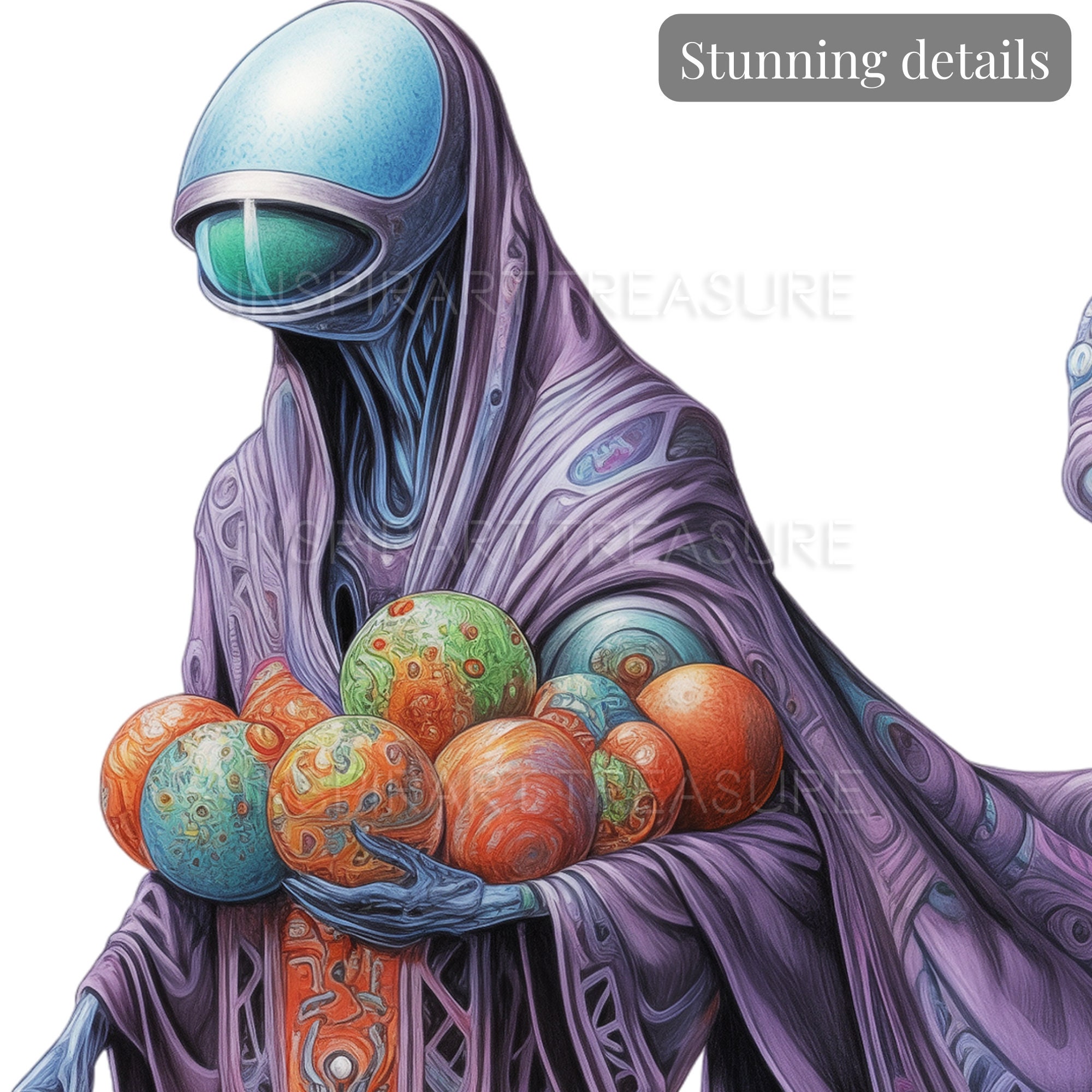 Whimsical Alien Creature Clipart, Cosmic Alien Illustrations, DIY ...