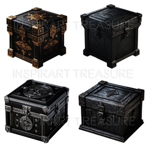Dark Mystic Box Clipart, Fantasy Travel Box Mystical Gifts PNG Box DIY ...