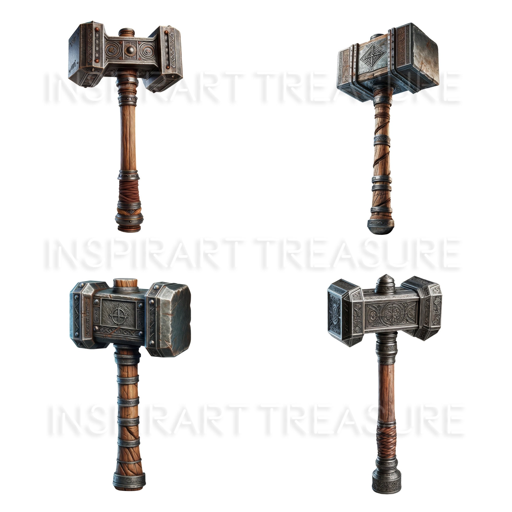 Medieval Combat Hammer Clipart Medieval Warrior War Hammer Ancient Weaponry Designs for DIY ...