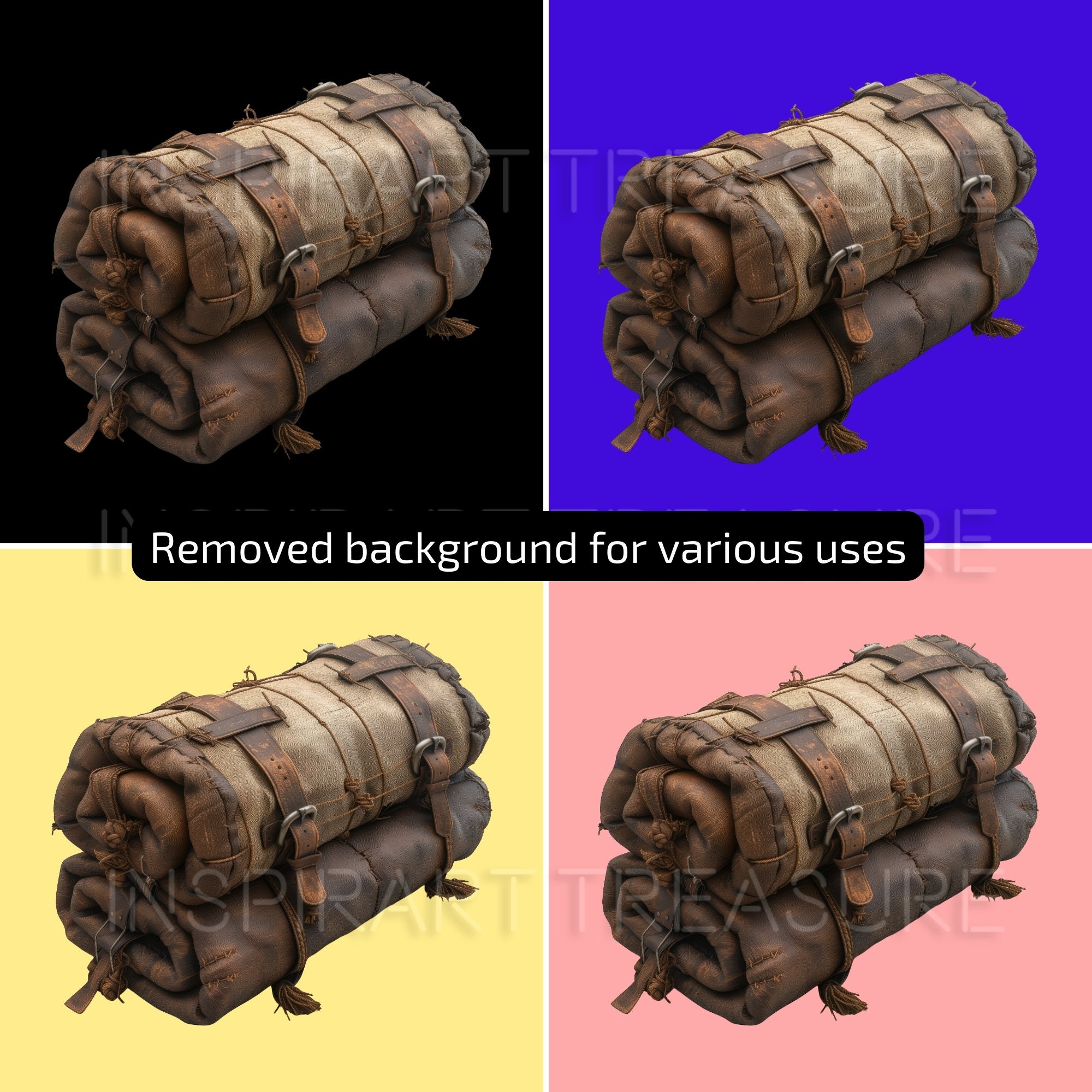 Rolled Travel Sleeping Bag Clipart, Bushcraft Bedroll for DIY Projects ...