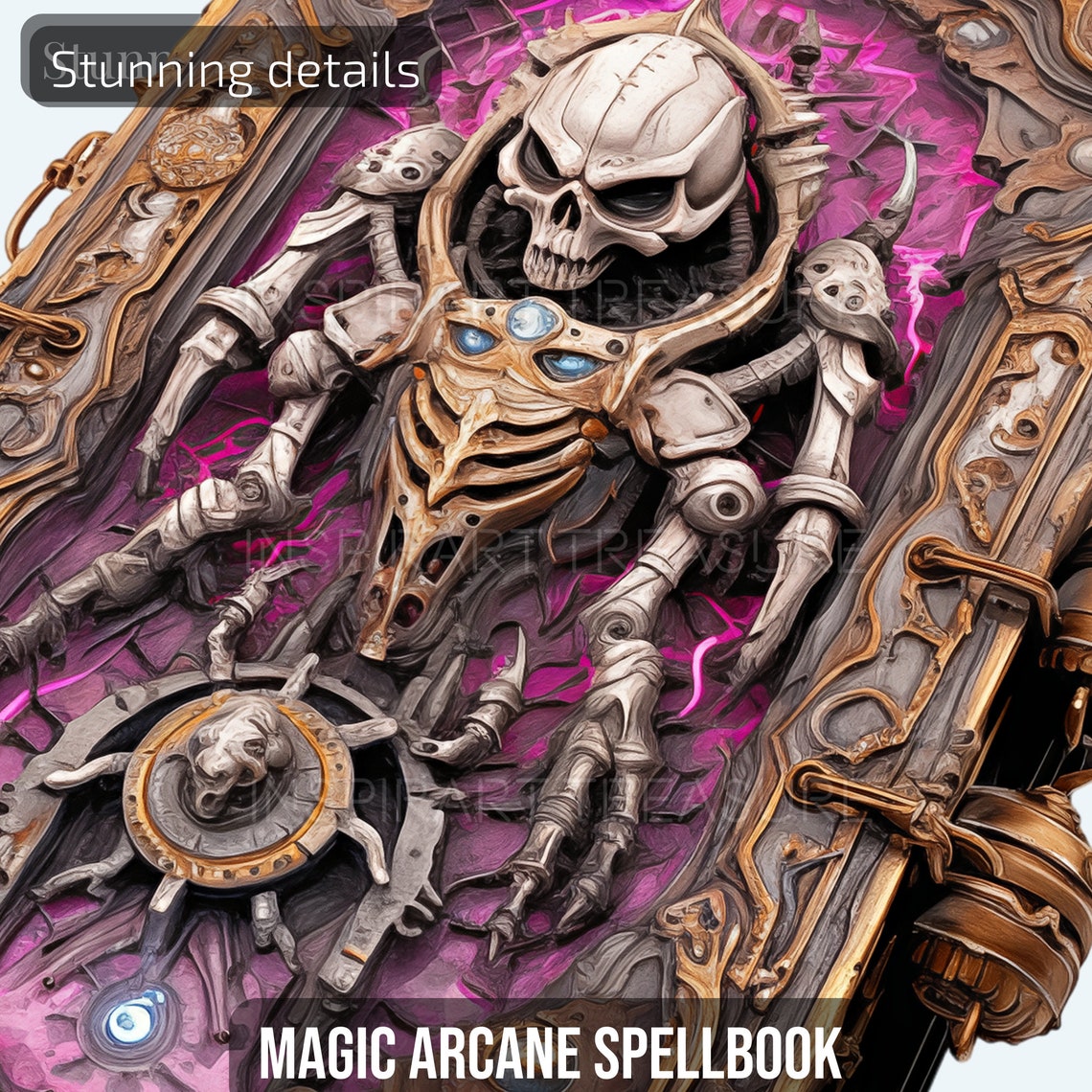 DND Spellbook Clipart Bundle Dark Witch Spellbook Wicca Kit Magic Book ...