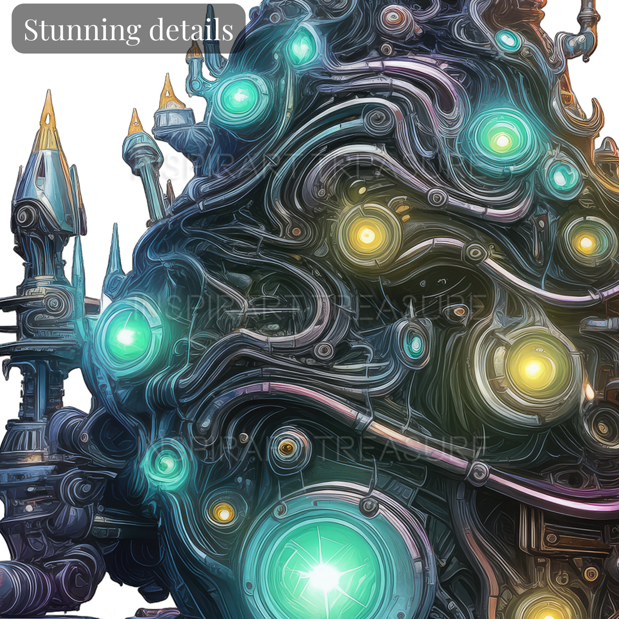 Printable Cyberpunk Christmas Tree, Space-themed Decor, Hi-tech Lover's ...