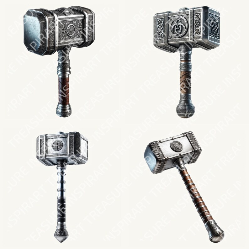 Silver War Hammer Clipart PNG Medieval Fantasy Weapon Combat Ready ...