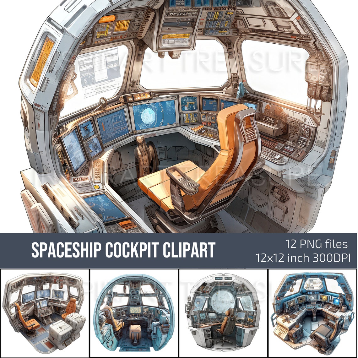 Watercolor Spaceship Cockpit PNG Clipart Spaceship Junk Journal Page ...